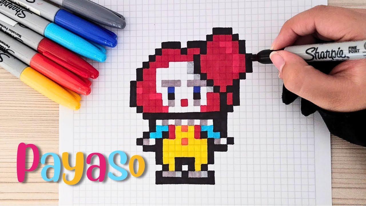 Como dibujar un PAYASO en PIXEL ART – Tutorial paso a paso - YouTube