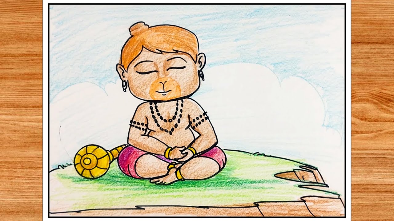 BAL HANUMAN Drawing With Color || Step by Step Tutorial || How to Draw ...