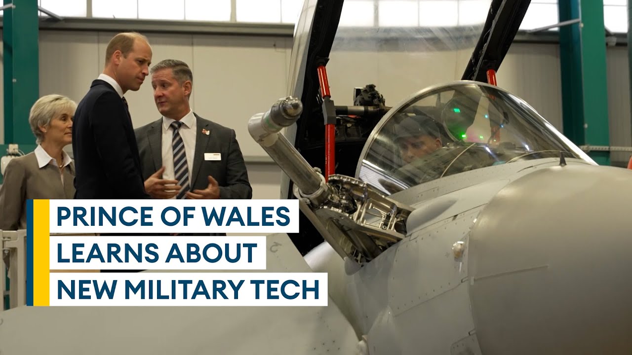 Prince William inspects Typhoon upgrades during visit to RAF base - YouTube