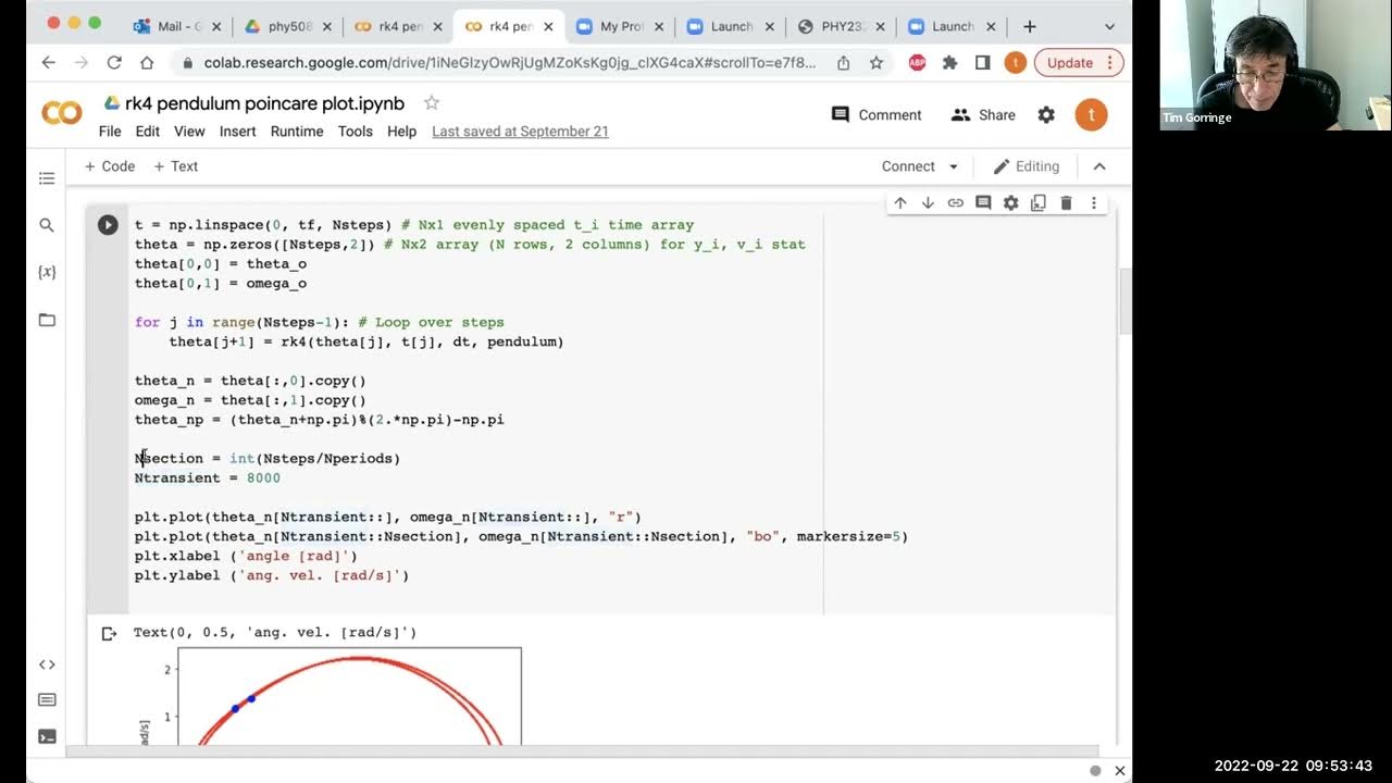 coding phase space poincare section and bifurcation plots - YouTube