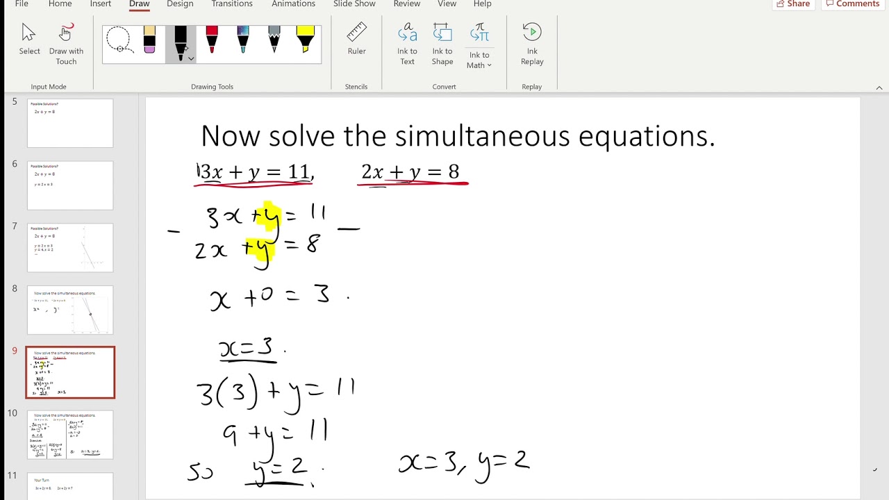 Simultaneous Equations Part 2 - YouTube
