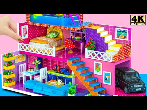 Çatı Havuzu ve Garajı Olan Üç Katlı Malikane İnşa Et ❤️ DIY Minyatür Karton Ev # 243