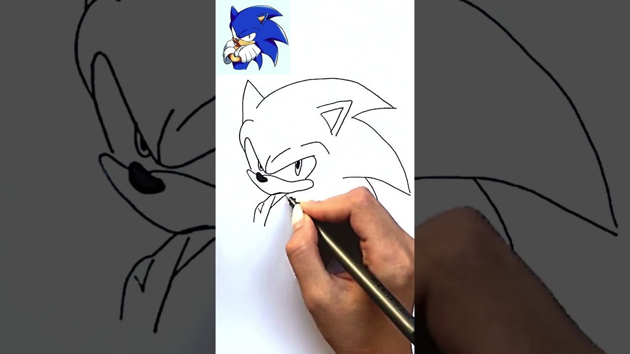 how to draw angry sonic #shorts - YouTube