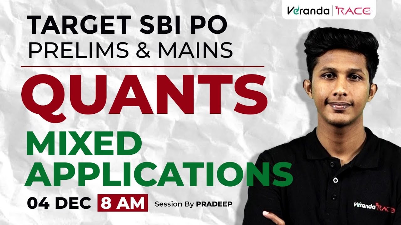 TARGET SBI PO / PRELIMS 2024 | MIXED APPLICATION QUANTS | PRADEEP KUMAR - YouTube
