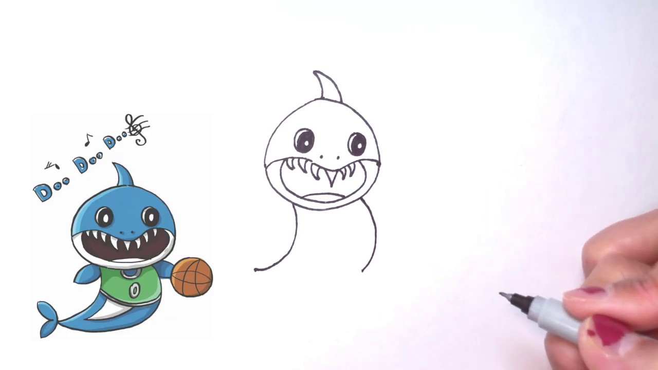 How to draw a daddy shark - YouTube
