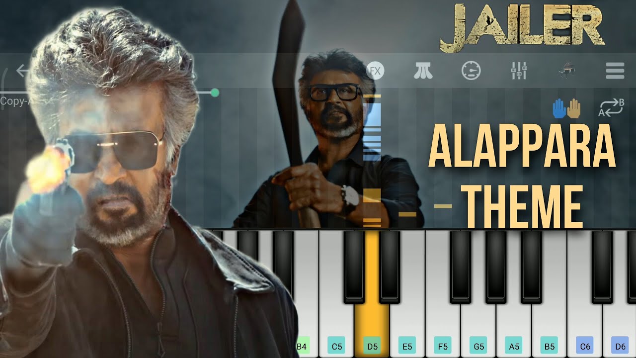 Jailer - Alappara Theme | Piano Cover with NOTES | MG Tunes - YouTube