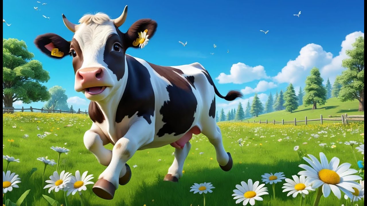 Baby Cow Goes Moo Moo Moo | Cute Farm Animal Nursery Rhyme for Toddlers ...
