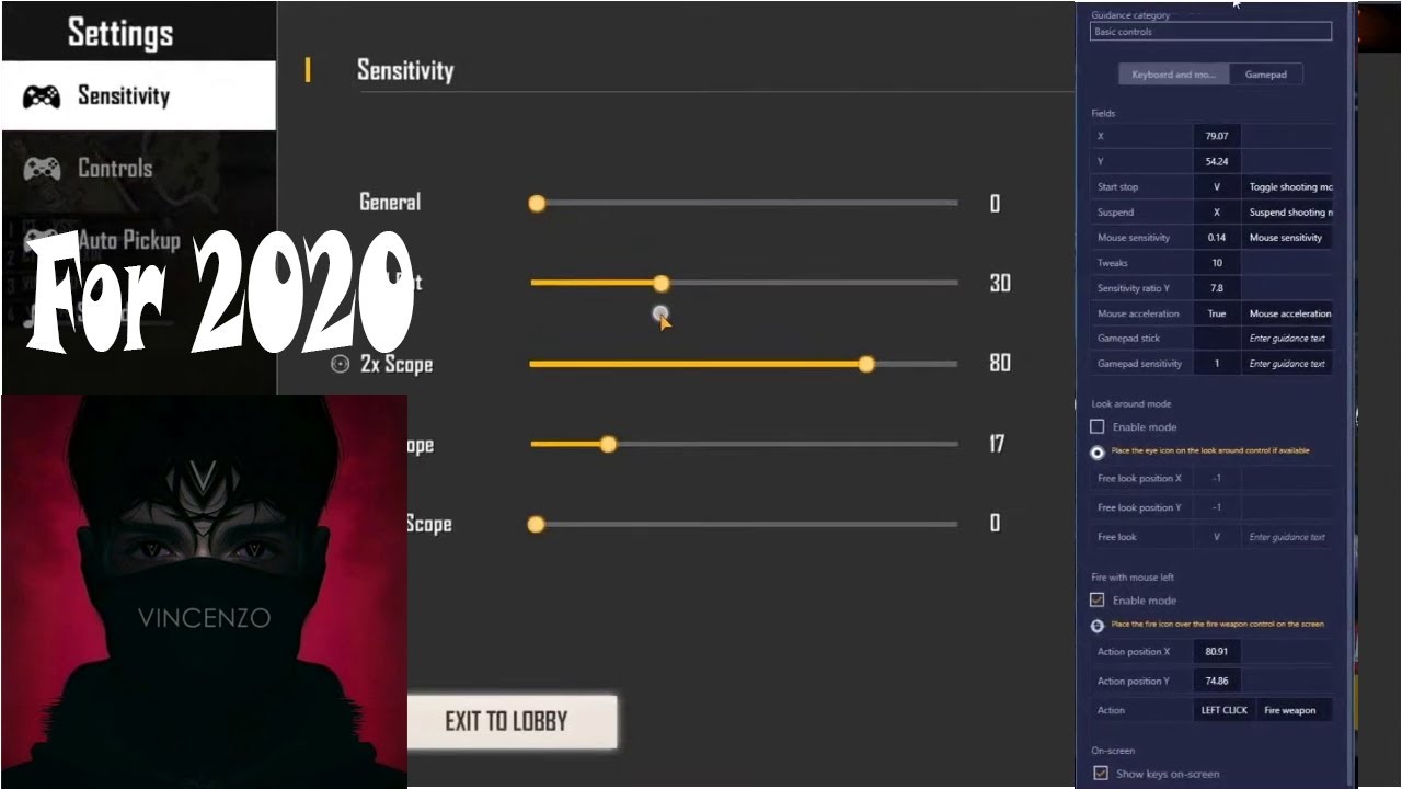 Emulator New Setting Vincenzo & Sensitivity Free Fire 2020 - YouTube
