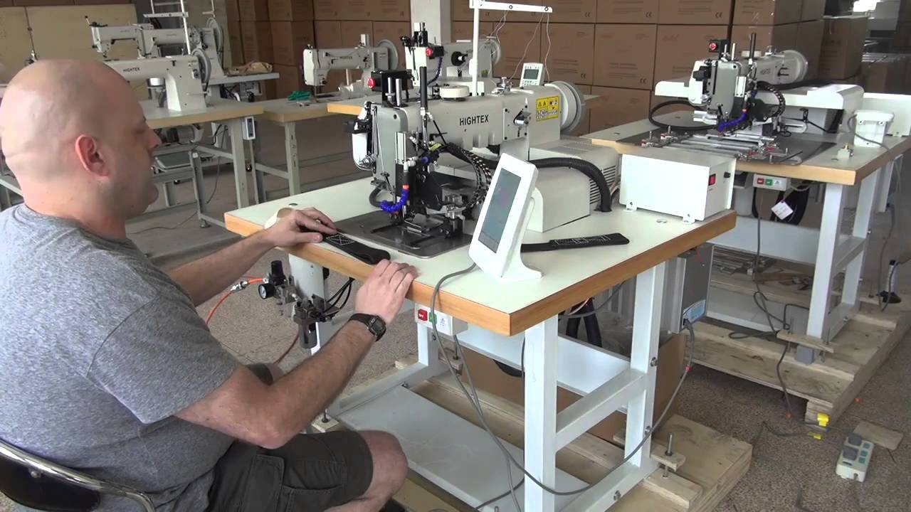 Automatic pattern sewing machine for heavy harness and slings - YouTube