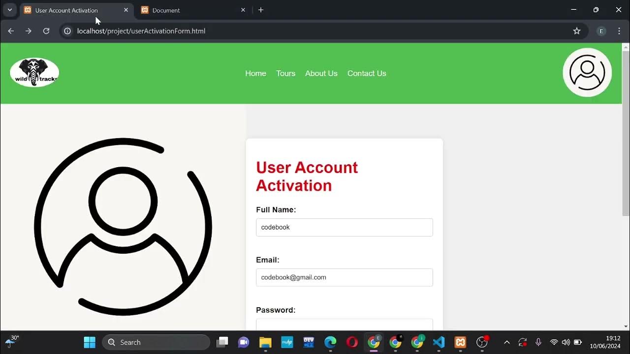 PHP CRUD APPLICATION using XAMPP+phpMyAdmin user account activation (php,html,css) Part -01 ...