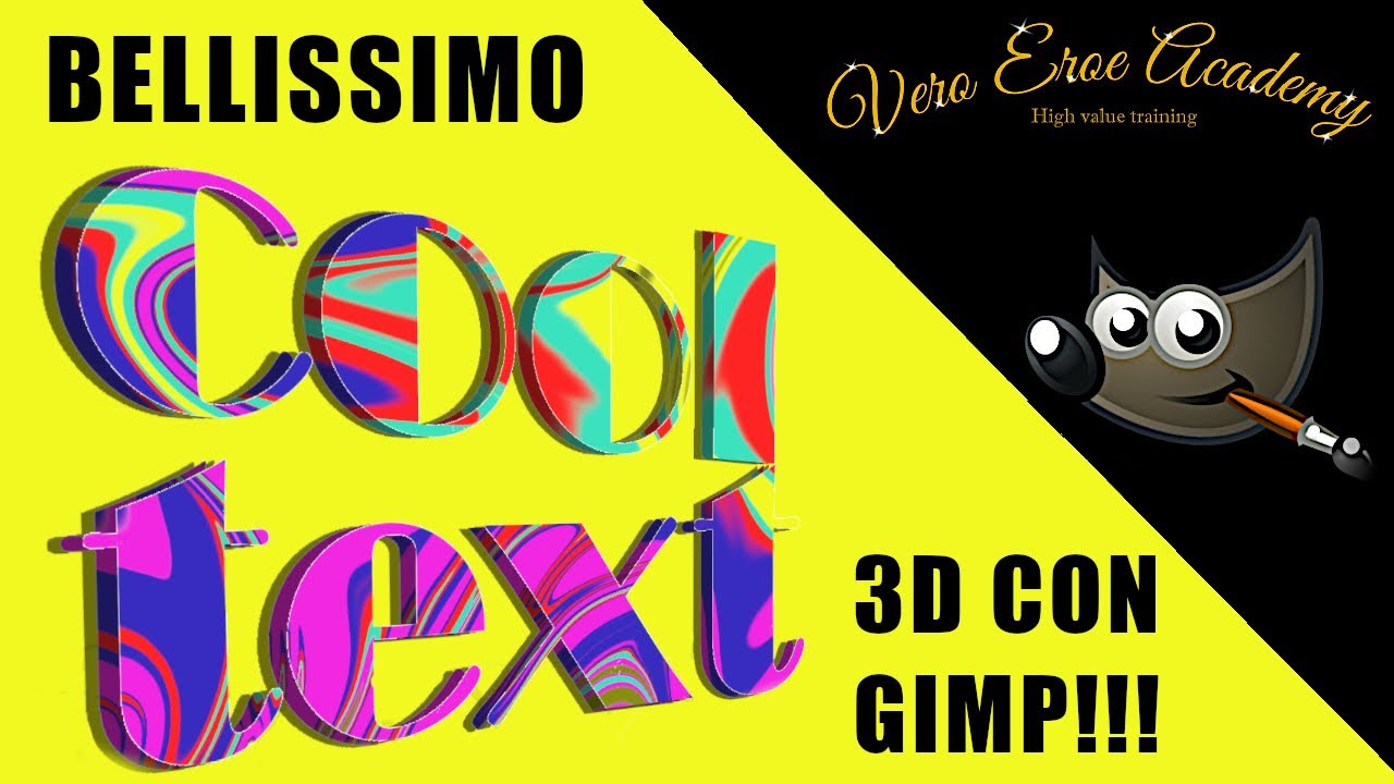 COOL TEXT 3D CON GIMP - YouTube