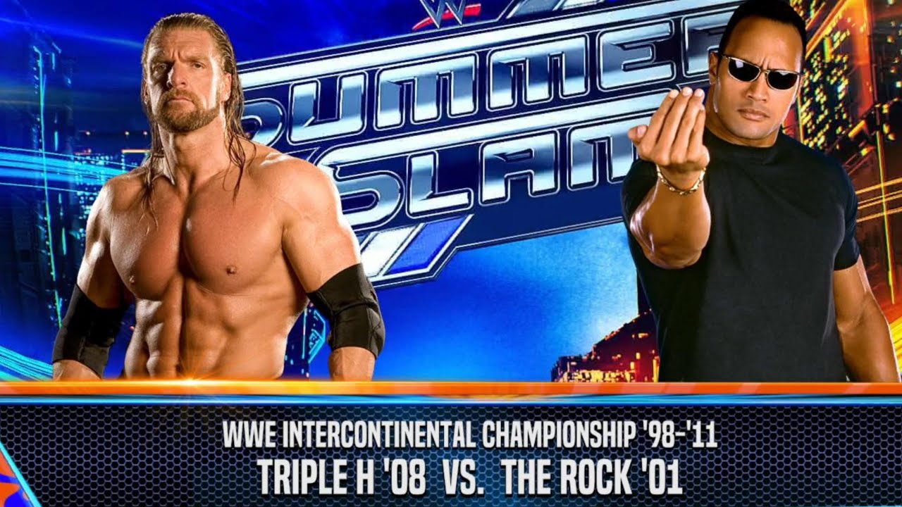 WWE 2K24 The Rock vs. Triple H — Intercontinental Title Ladder Match ...