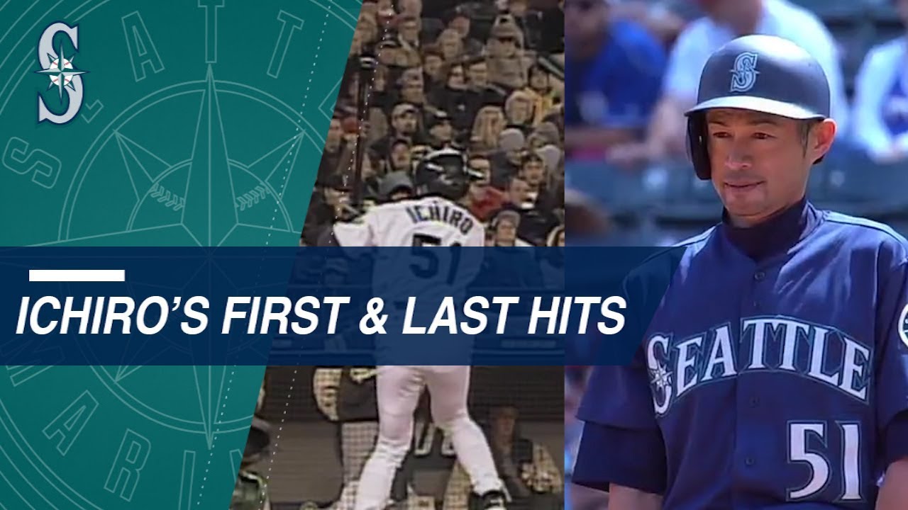 A look at Ichiro's first and last hits in the Majors - YouTube