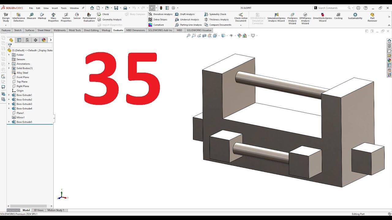 تمارين علي سوليدووركس 2024 || تمرين رقم 35- Solidworks Exercise 35 - YouTube