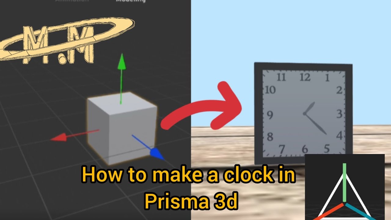 how to make a clock in prisma 3d | m.m animation studio | #animation - YouTube