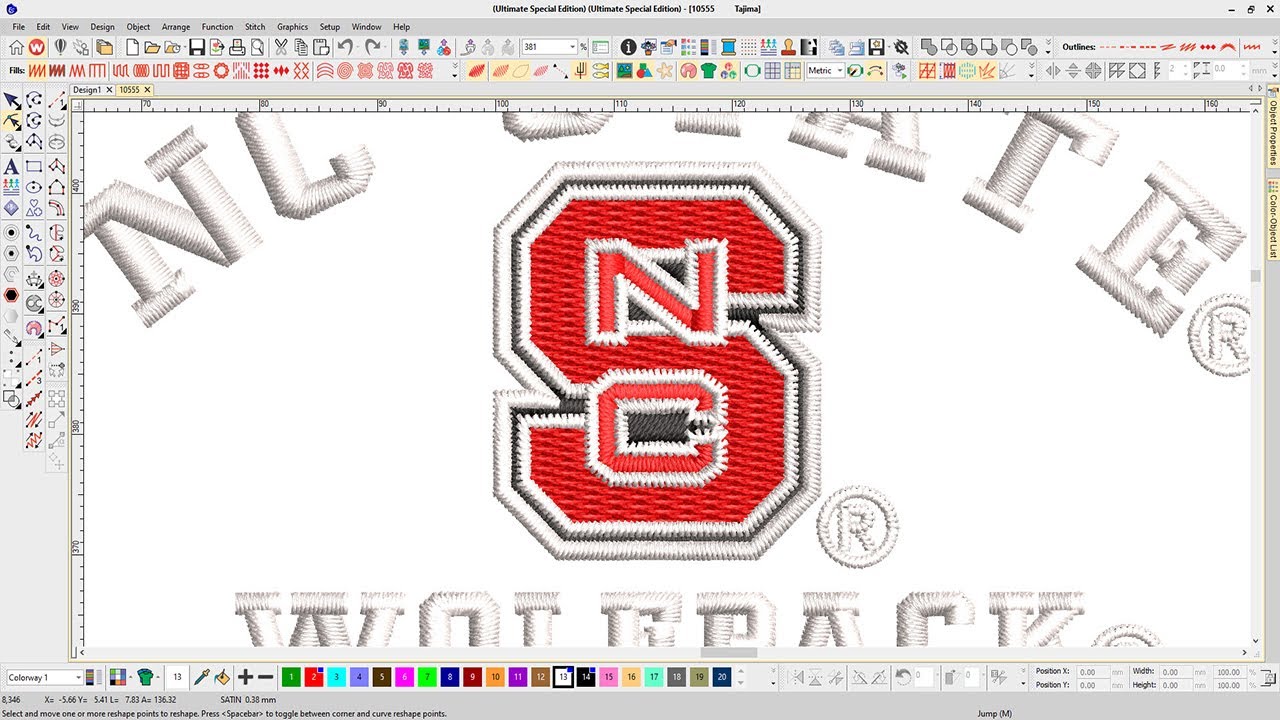 NC State wolfpack Embroidery logo - YouTube