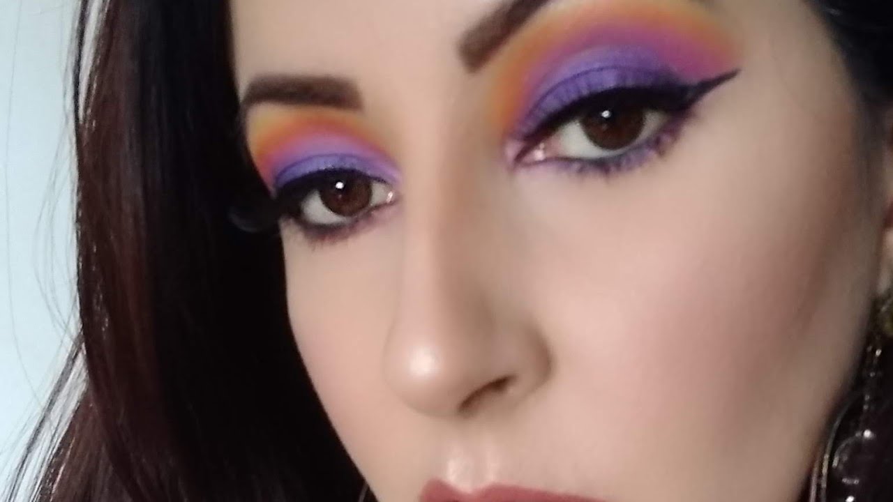 Maquiagem colorida com tom de roxo - YouTube