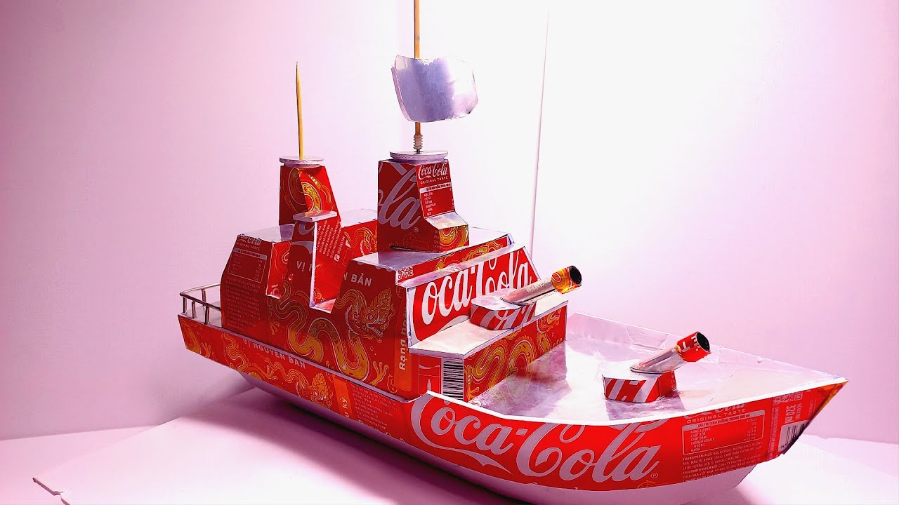 How to make a warship from Coca - cola cans. - YouTube