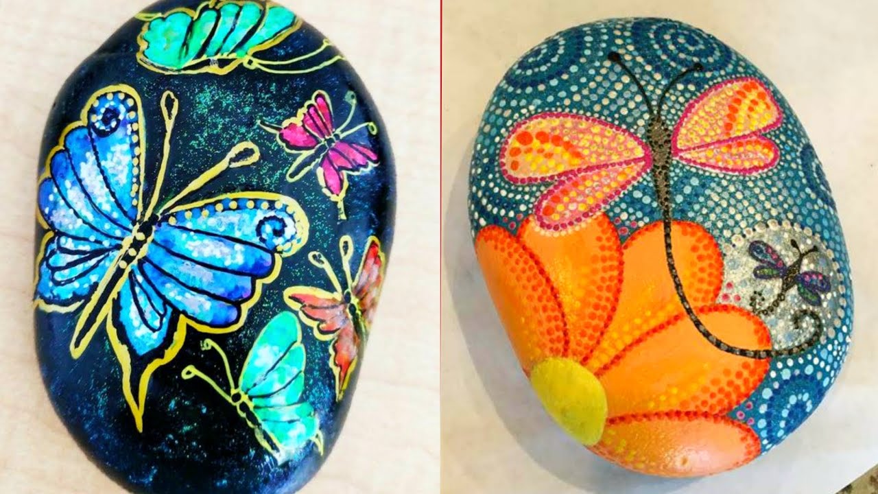 Most attractive amd beautiful pebble painting ideas - YouTube