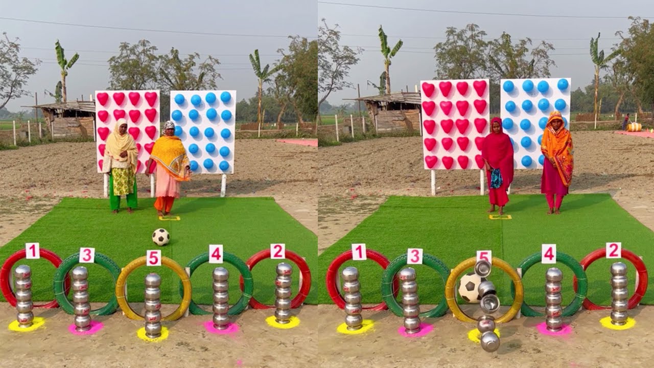 Fastest Balloon Popper Wins! Football Kick Challenge - YouTube