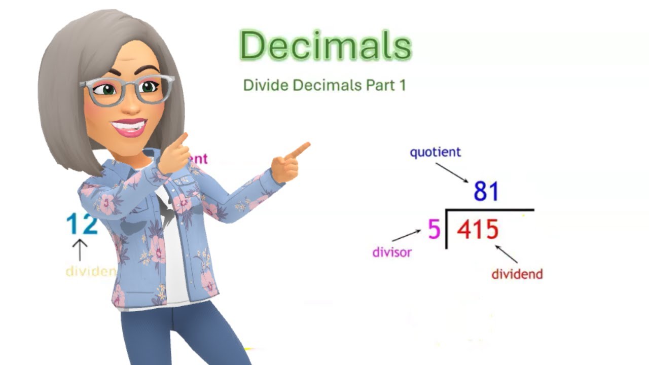Dividing Decimals Part 1 of 2 | Divide Decimals by Whole Number | Math ...