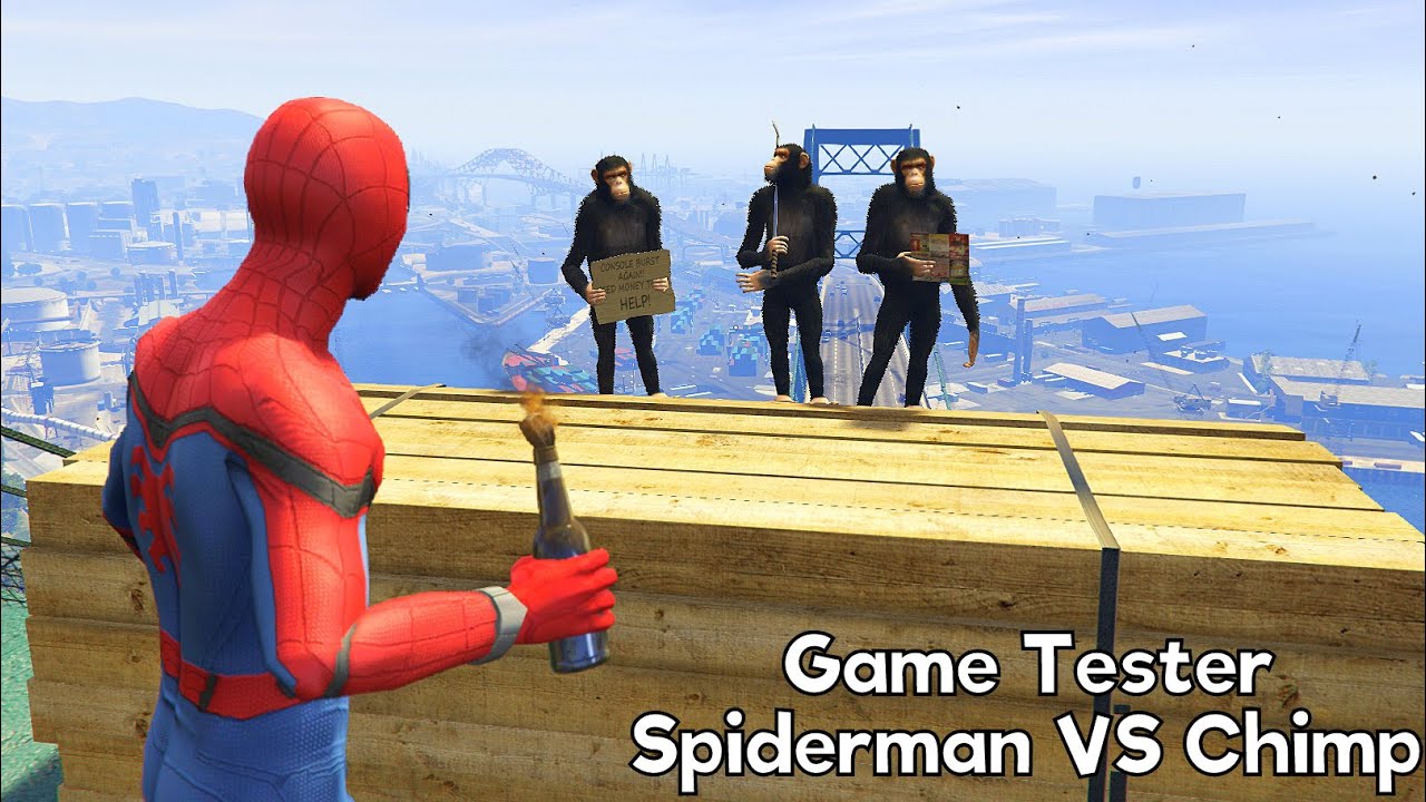 Gta 5 Spiderman VS Chimp Funny - Gta 5 Spiderman Fights The Chimp - YouTube