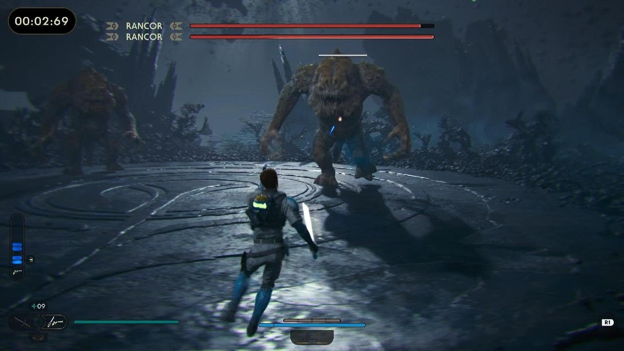 Force vision double rancor STAR WARS Jedi: Survivor - YouTube