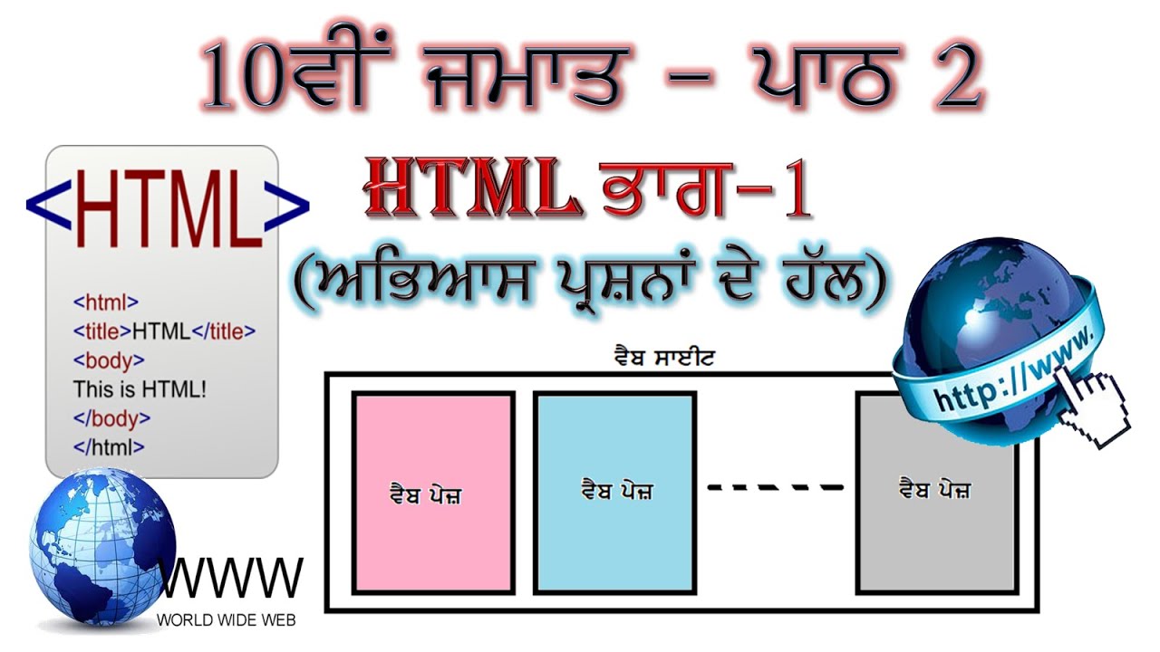 PSEB | 2022-23 | 10th Class - Chapter 2 HTML -Part I (Solution of ...