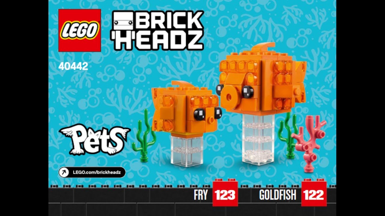 LEGO Instructions | Pets | 40442 | Goldfish | Brickheadz - YouTube