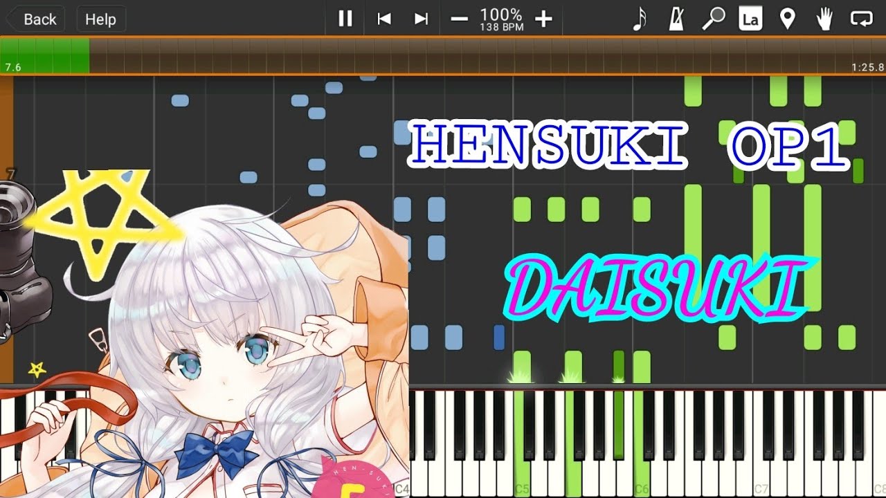 Hensuki OP1 - Daisuki by Ayaka Ohasi//Synthesia 60FPS (SPECTRED) - YouTube