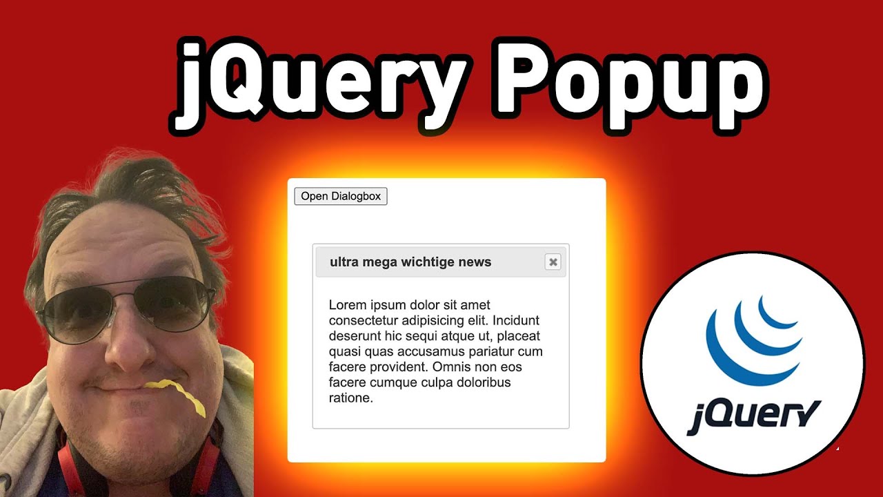 Wie Baue Ich Ein Jquery Popup Dialogbox In Meine Webseite Ein Html And Jquery Tutorial Youtube