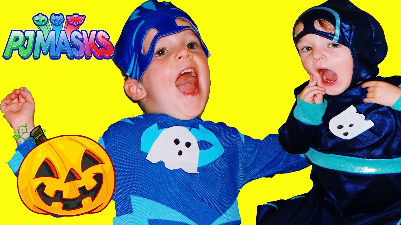 SPOOKY HALLOWEEN GAMES DIY with PJ Masks Catboy Night Ninja Gekko ...