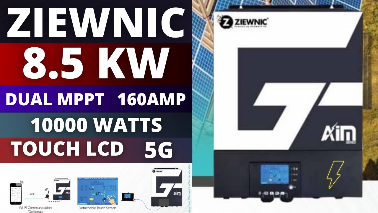 Ziewnic 8.5 KW Single Phase Solar Inverter 10000 Watts Solar Capacity ...
