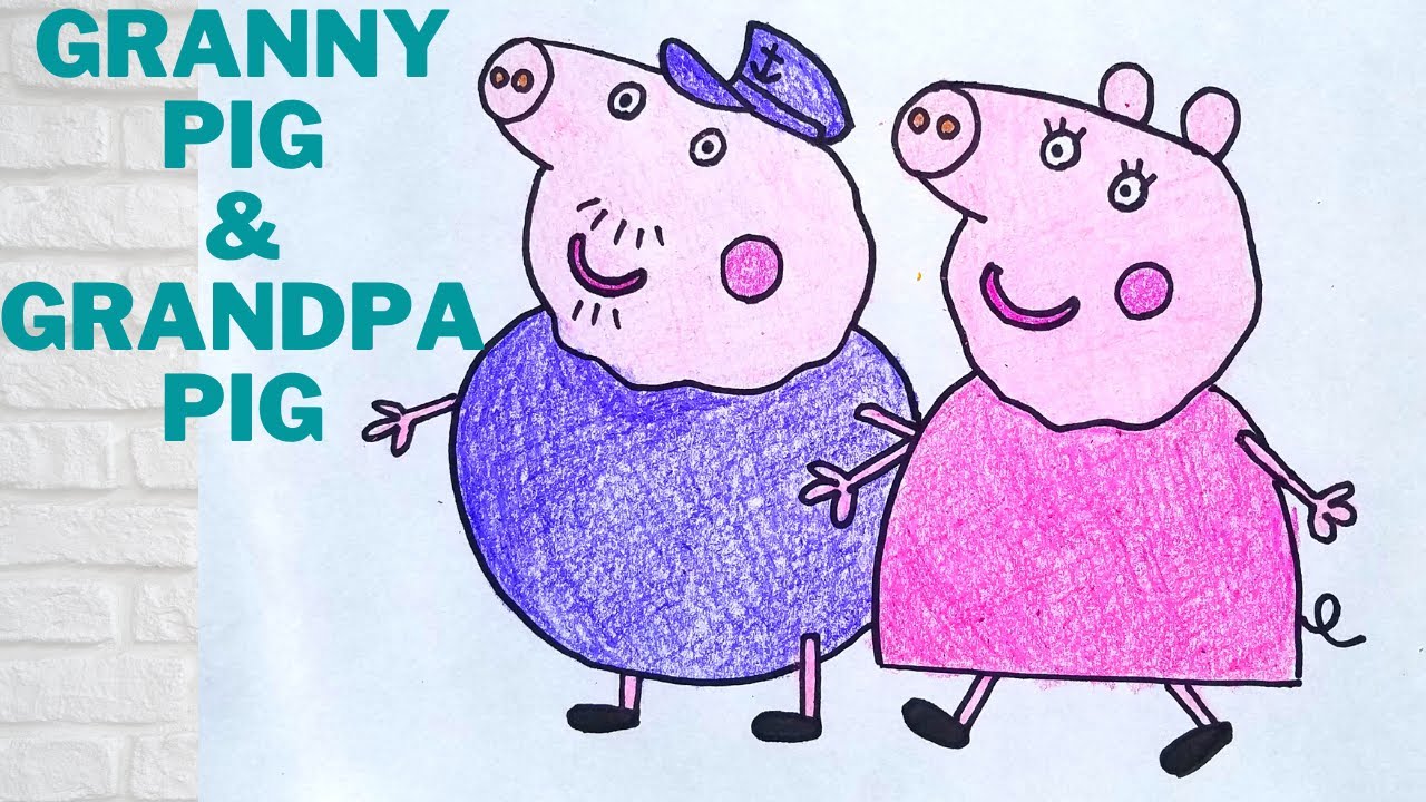How To Draw Peppa Pig's friends: Granny & GrandPa Pig | Easy Drawing # ...