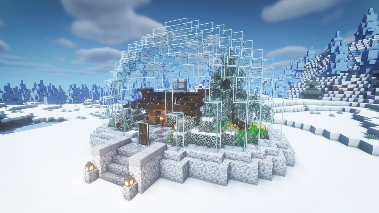 Minecraft - How to Build a Snow Globe Base | Christmas House - YouTube