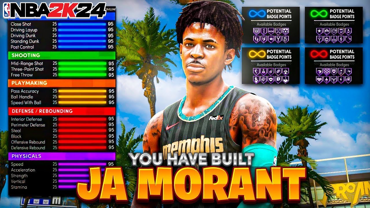 The PERFECT JA MORANT BUILD on NBA 2K24! - YouTube
