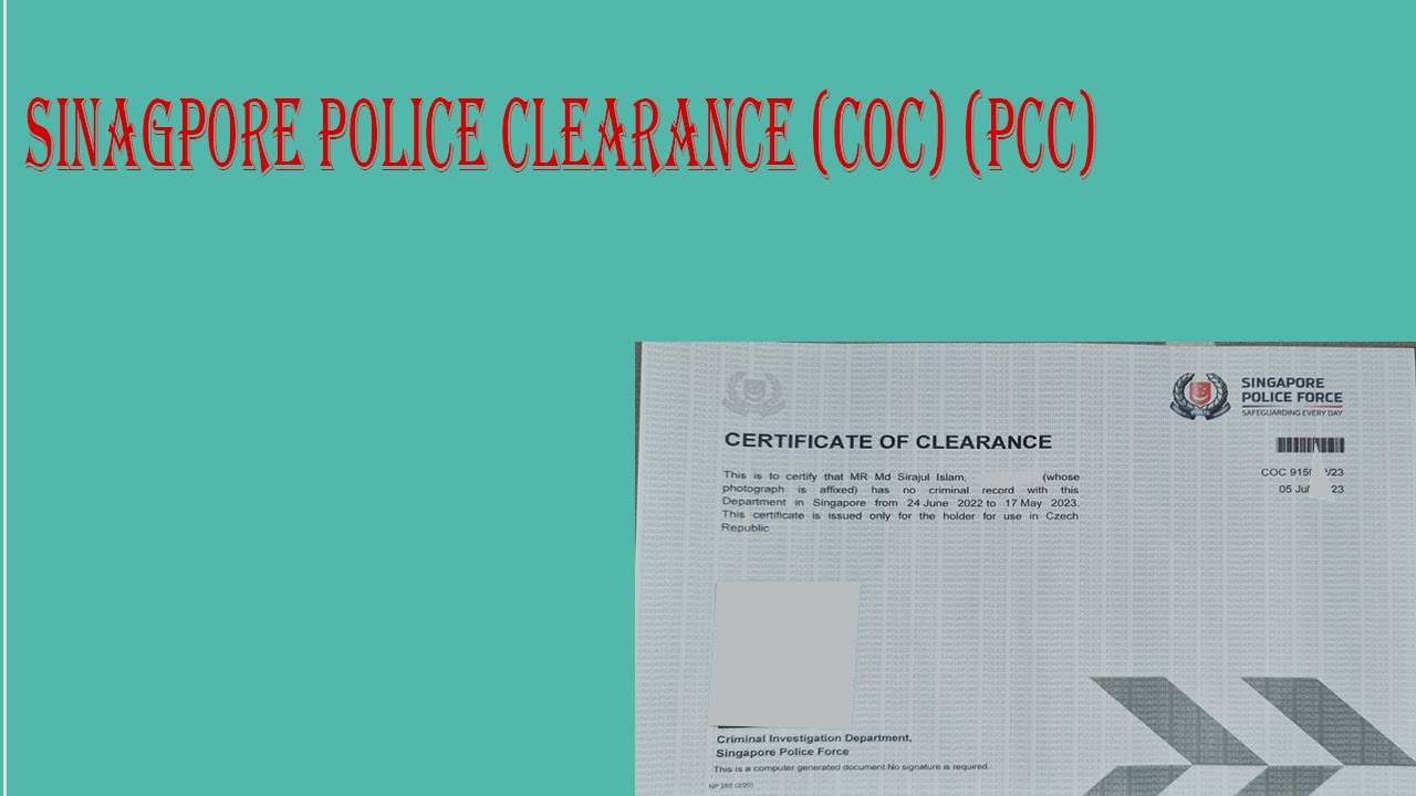 How to Apply Singapore police clearance certificate #coc #pcc #singapore - YouTube