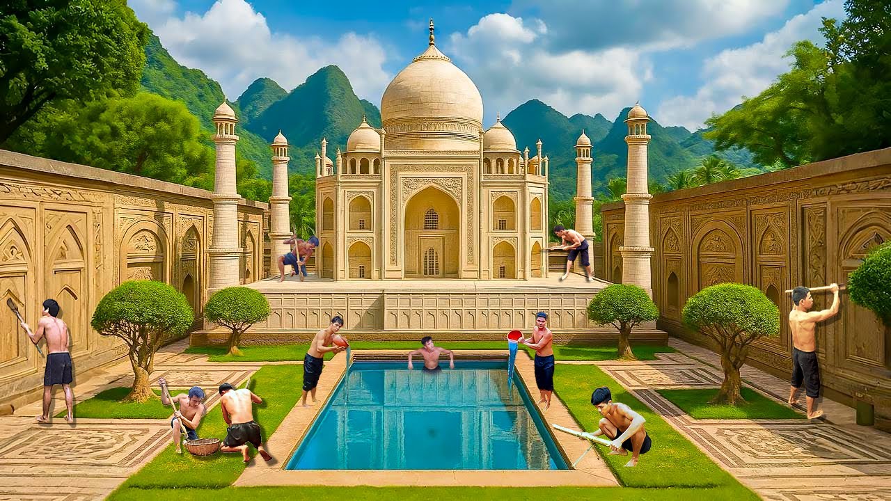 100-Day Challenge: Building an Indian Palace and an Underground ...