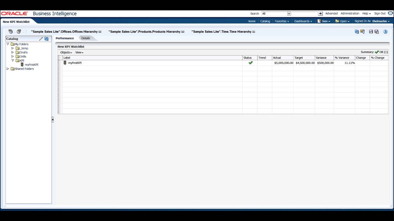 Creating An OBIEE Dashboard with a KPI Watchlist - BIS3 - YouTube