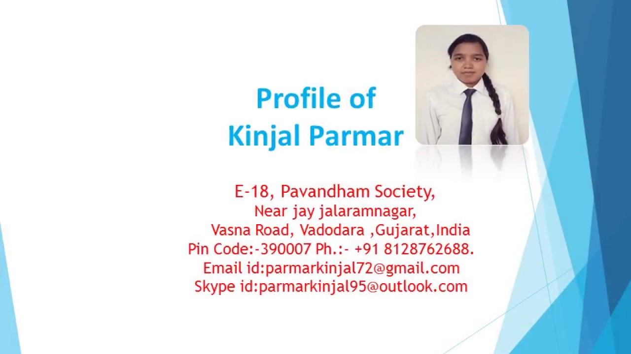 Visual Resume of Kinjal Parmar - YouTube