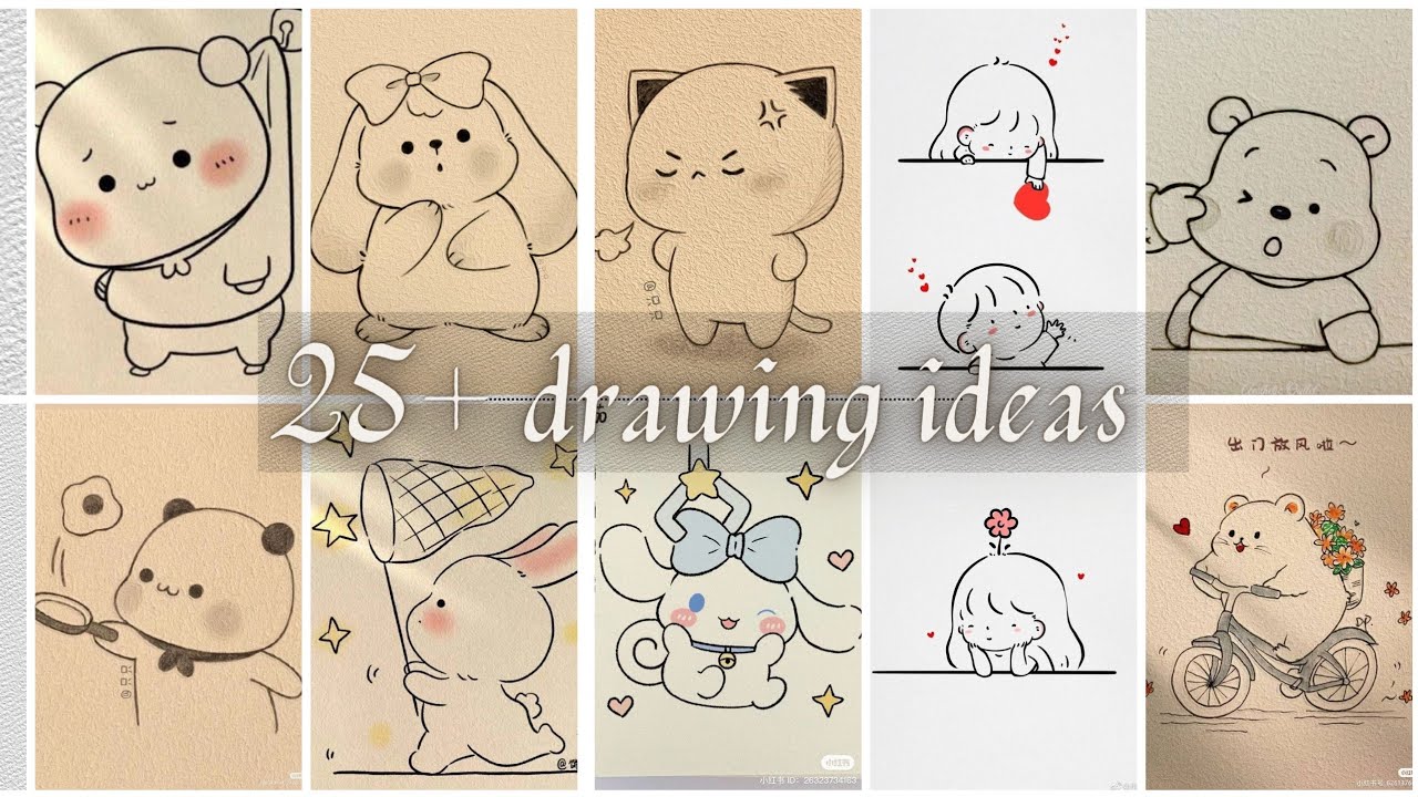 Aesthetic drawing ideas for beginners part-3 // cute, easy and ...