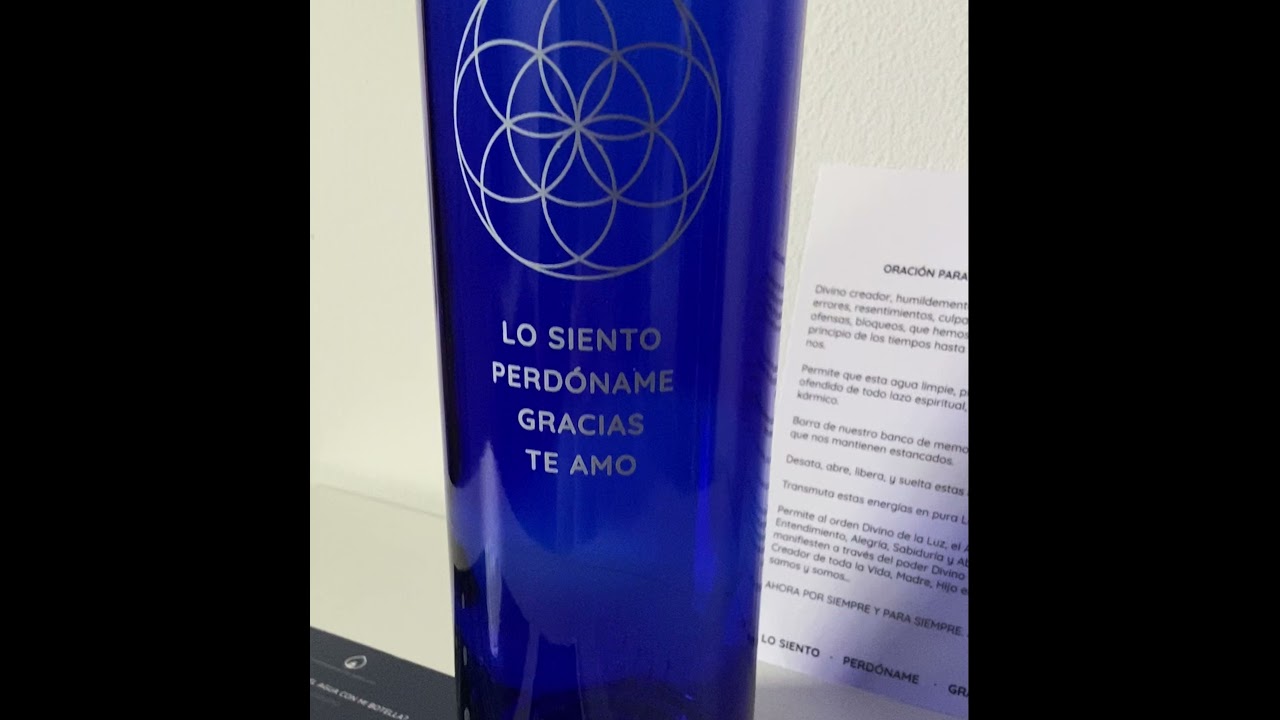 Botella cristal azul para solarizar agua. Agua Solarizada Ho'oponopono ...