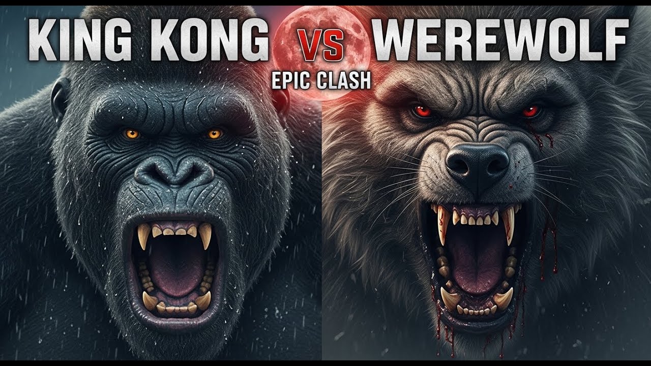 King Kong Vs Titan Werewolf: Savage Showdown Beneath The Blood Moon ...
