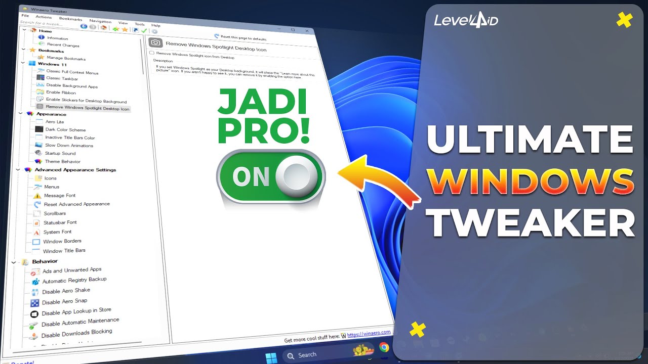 BIKIN WINDOWS MAKIN PRO🔥 Dengan WinAero Tweaker 2023 - YouTube