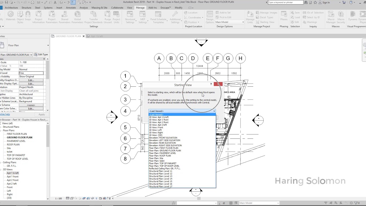 Starting View in Revit - YouTube