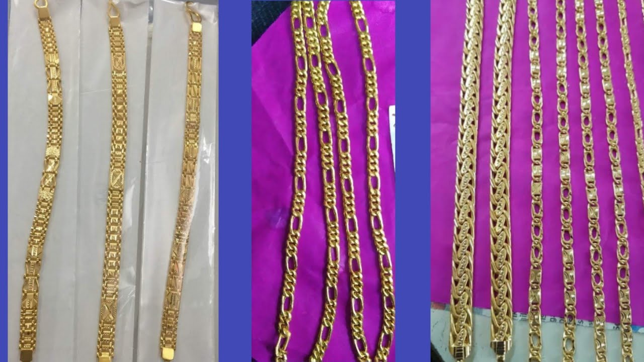 latest mens gold braslates collection with weight//men gold braslates ...