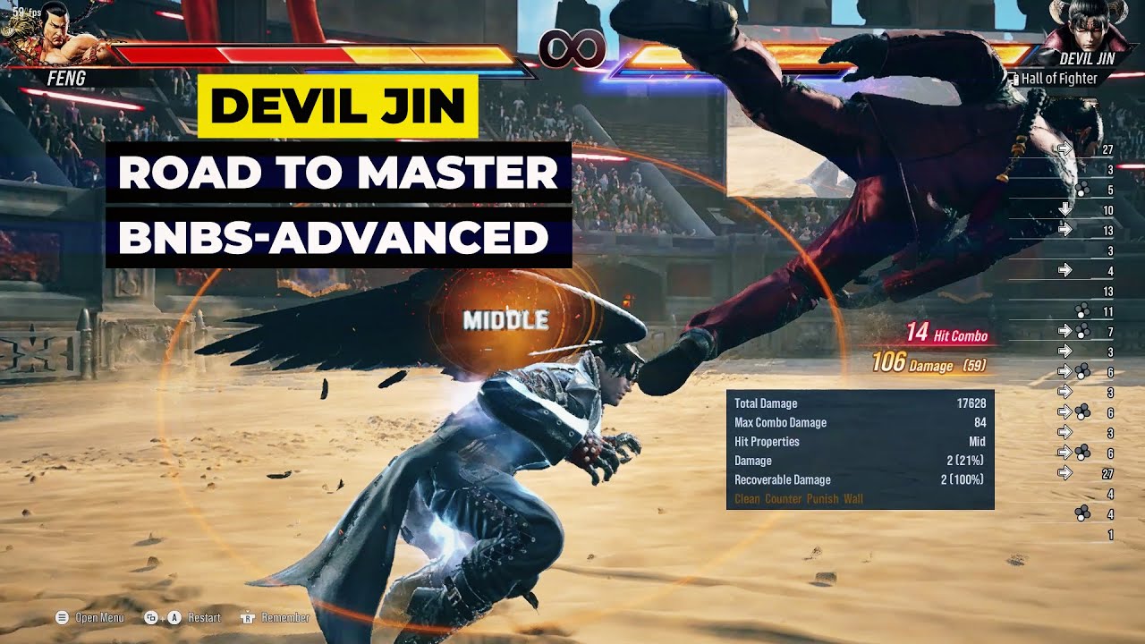 Tekken 8 - Devil Jin Combos | BnBs - Advanced | Road to Master - YouTube