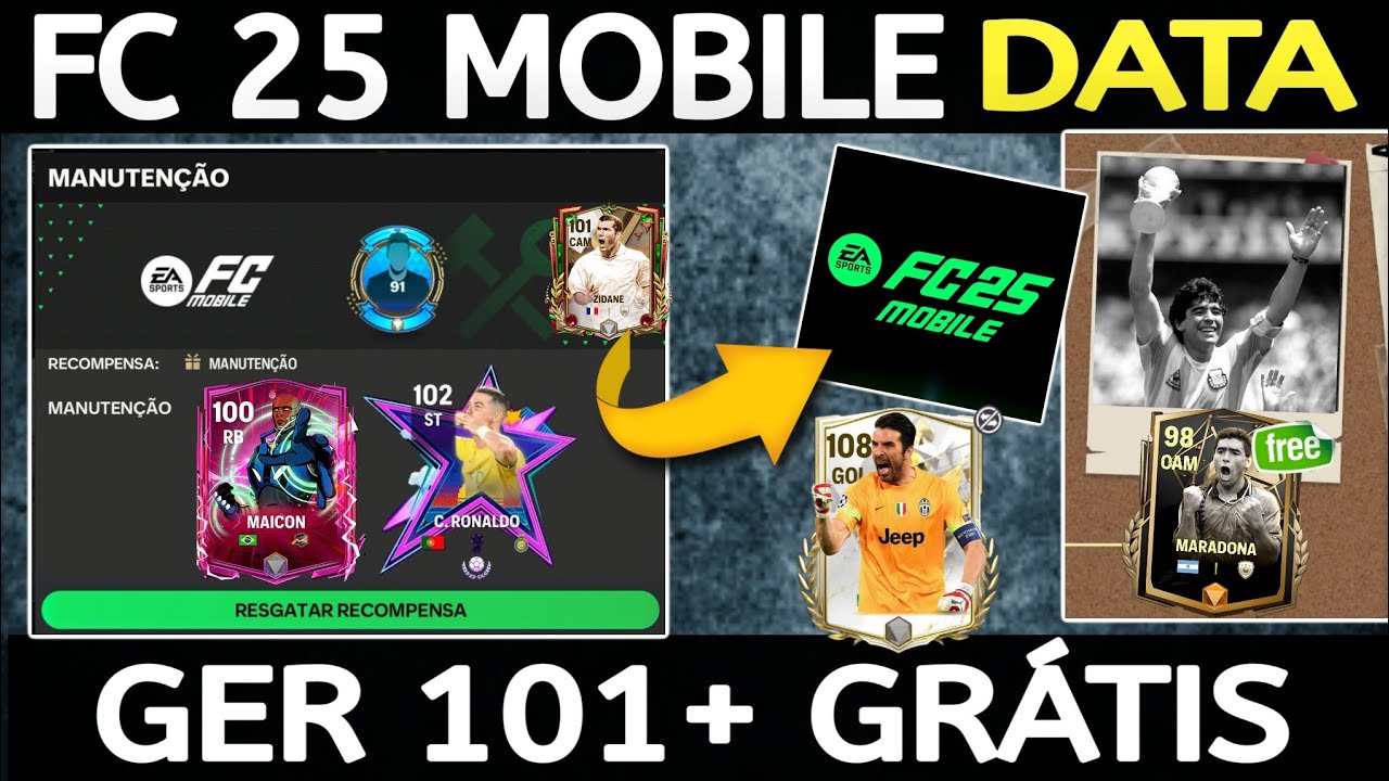 DATA OFICIAL DO FC 25 MOBILE 📅 RECOMPENSAS MARADONA E 5X GER 101 ...
