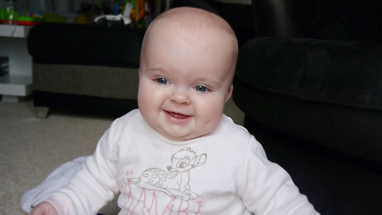 CUTE BABY so HAPPY, laughing, babbling & sneezing. Funny & sweet ...