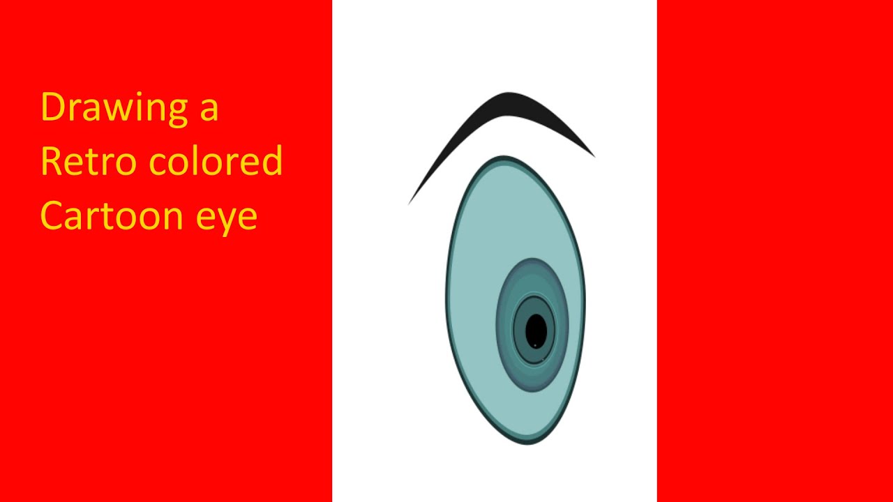 Drawing an early Retro Colored cartoon eye in Inkscape - YouTube